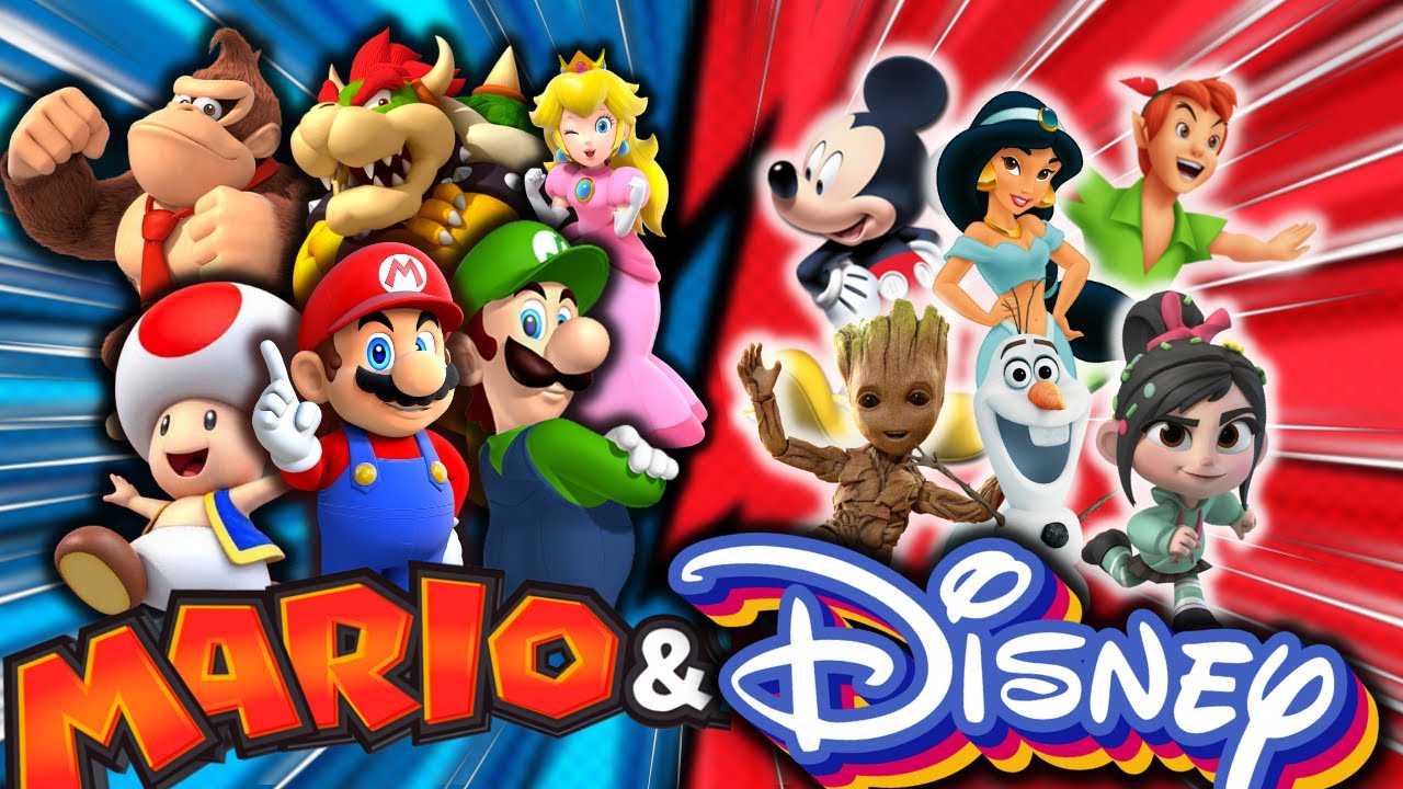 MARIO VS DISNEY TEAM | FITNESS RACES BRAIN BREAK | Just Dance and ...